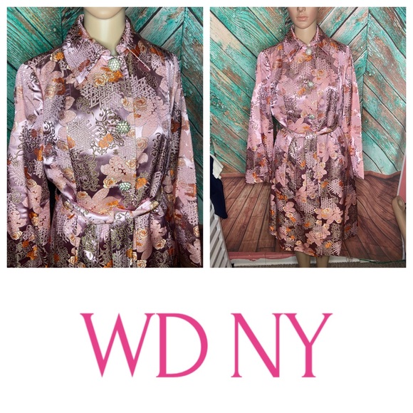 WD.NY | Jackets & Coats | Vintage Wdny Pink Asian Embroidered Fully ...